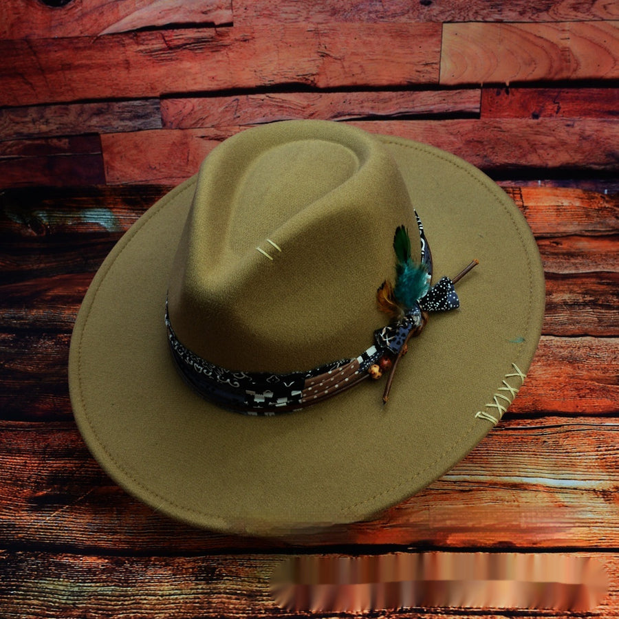 Western Original Design Manual Sewing Needle Woolen Felt Hat High-end ...