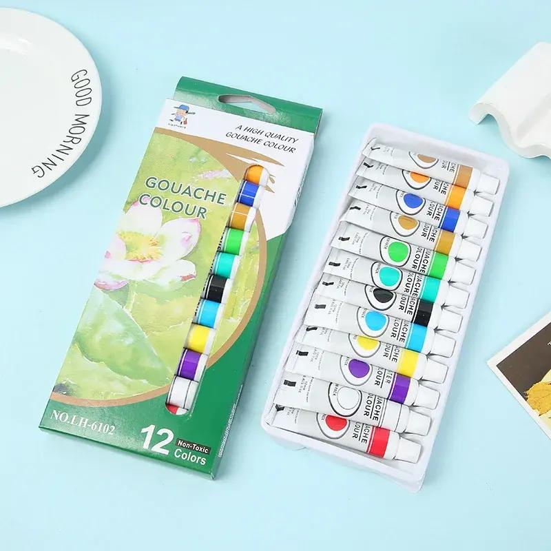 12-Color Gouache Paint Set 12ml - Portable & Vibrant Paints for Artist ...